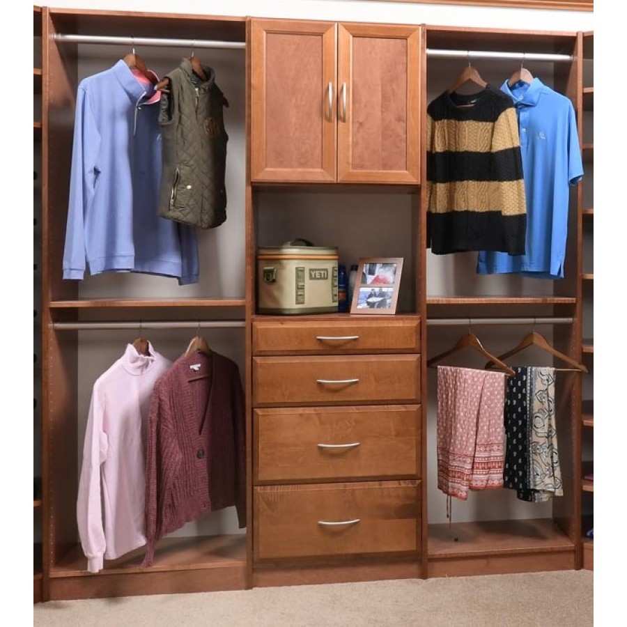 Wood Closet System: Wood Shelves, Dressers & Drawers