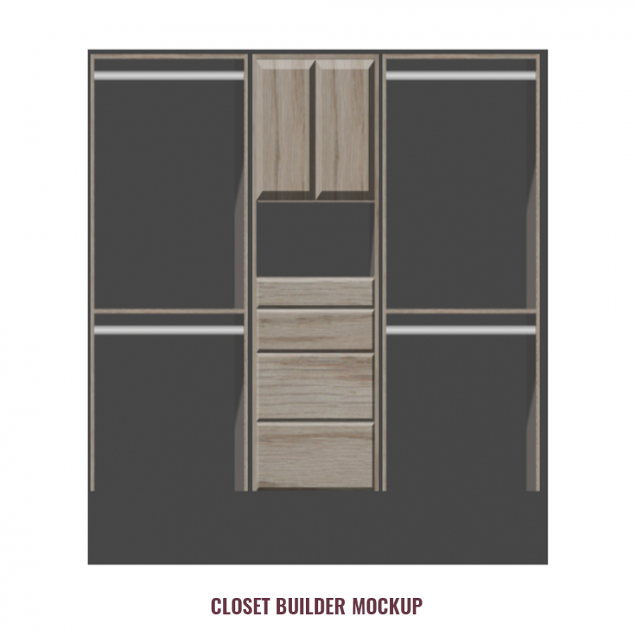 Wood Closet System: Wood Shelves, Dressers & Drawers