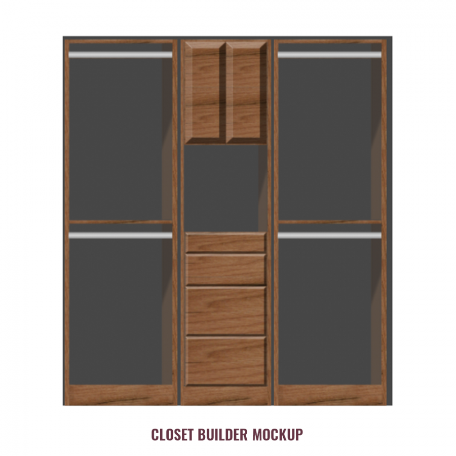 Wood Closet System: Wood Shelves, Dressers & Drawers