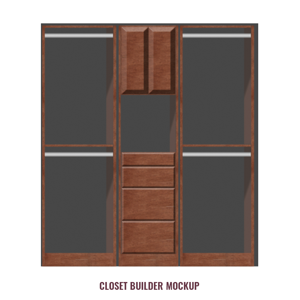 Wood Closet System: Wood Shelves, Dressers & Drawers