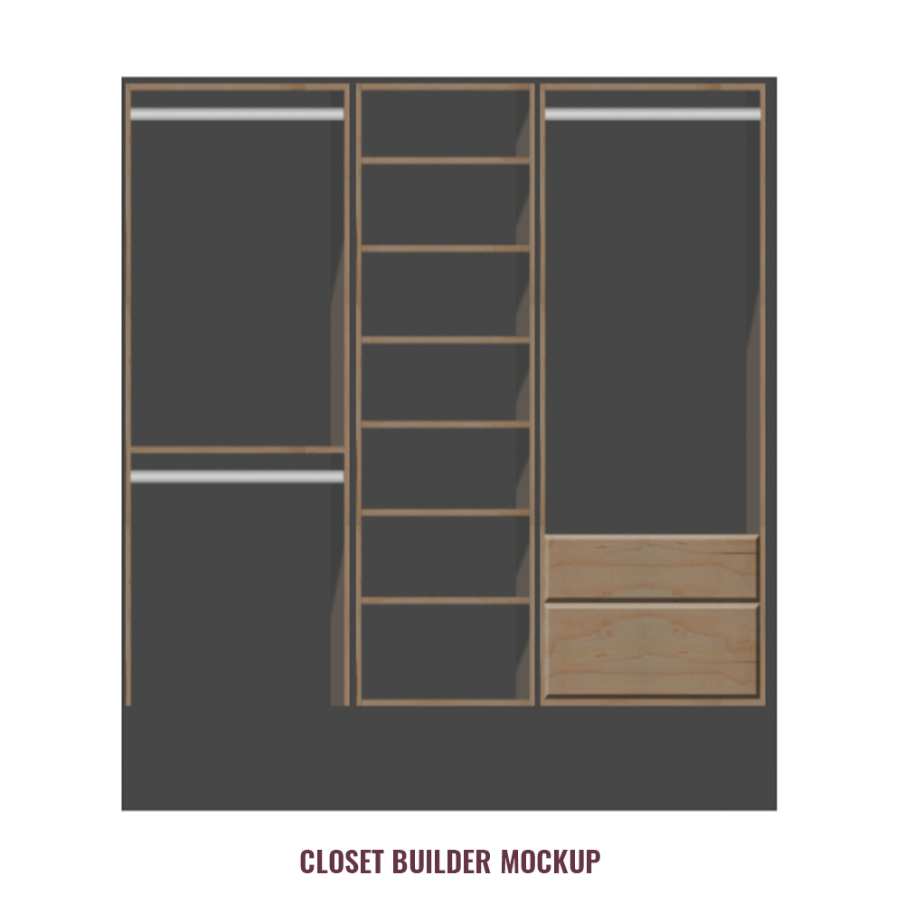 Hanging Closet System With Shelf & Drawers - Wood Closet Designs
