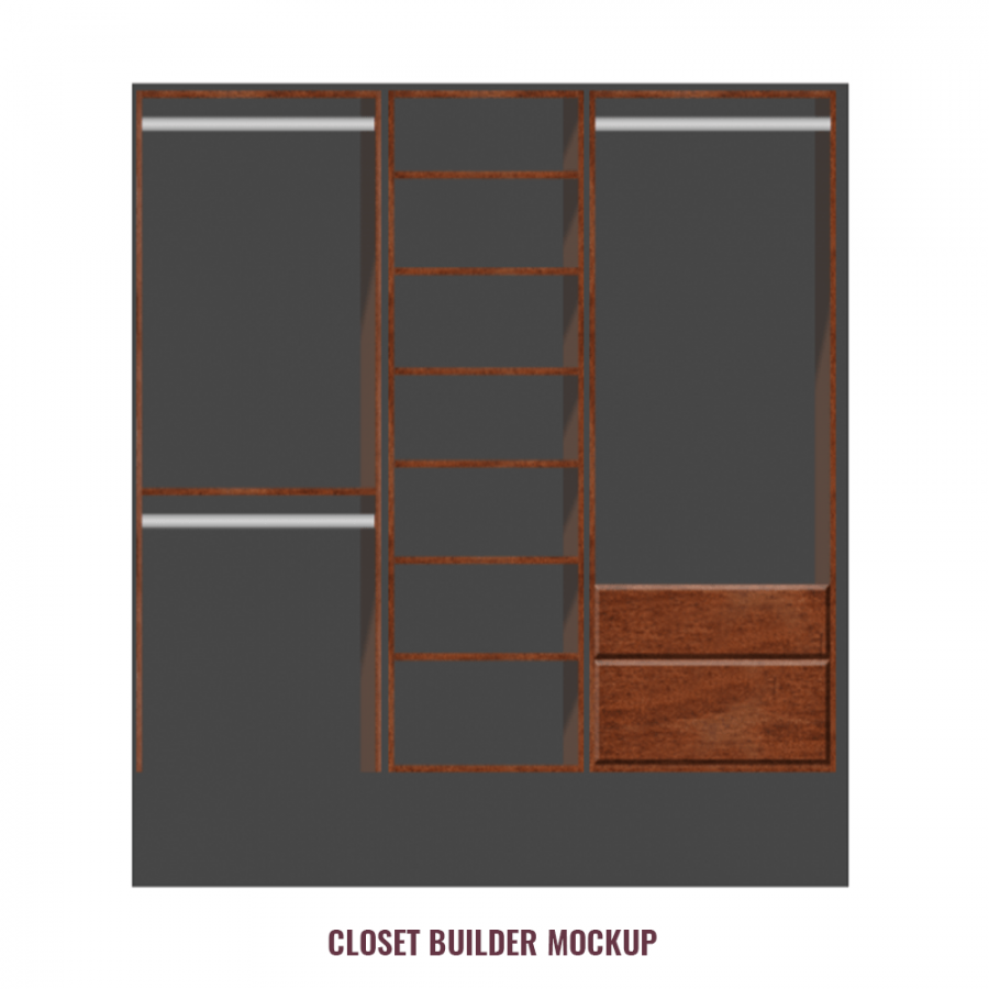 Hanging Closet System With Shelf & Drawers - Wood Closet Designs