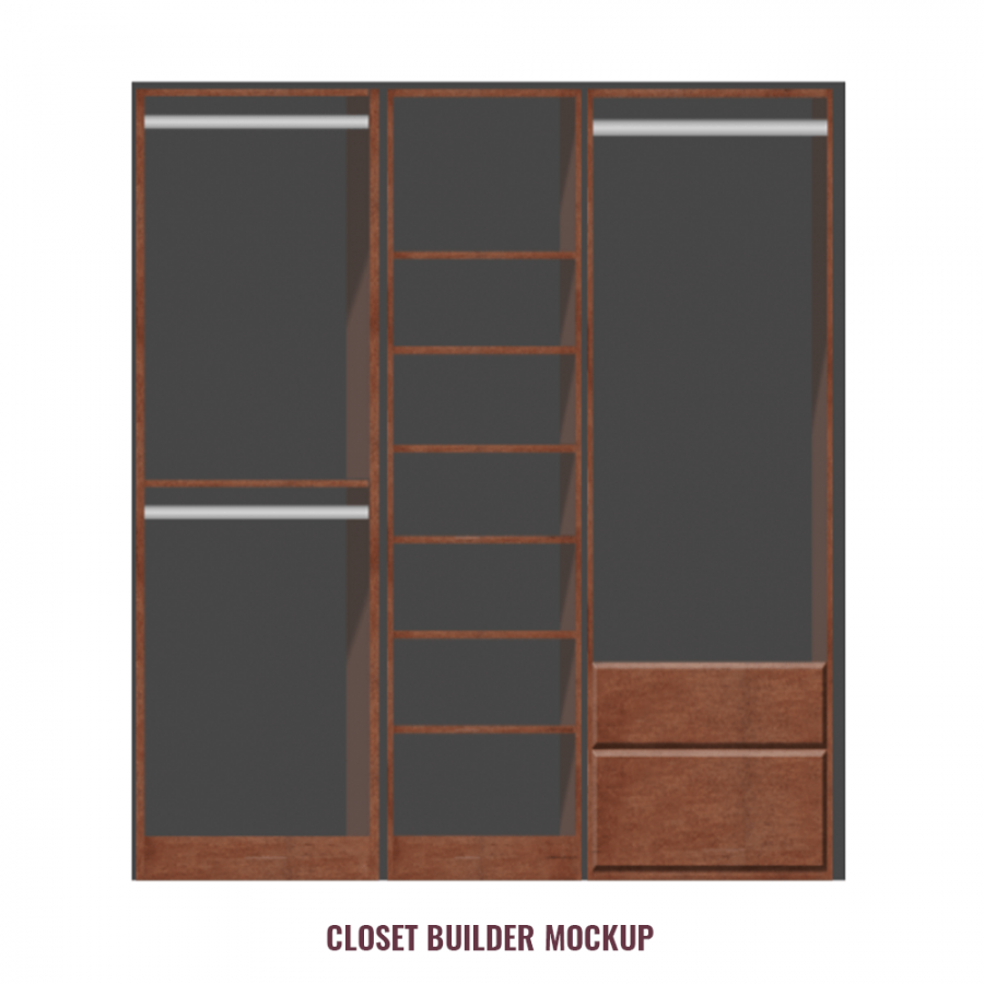 Hanging Closet System With Shelf & Drawers - Wood Closet Designs
