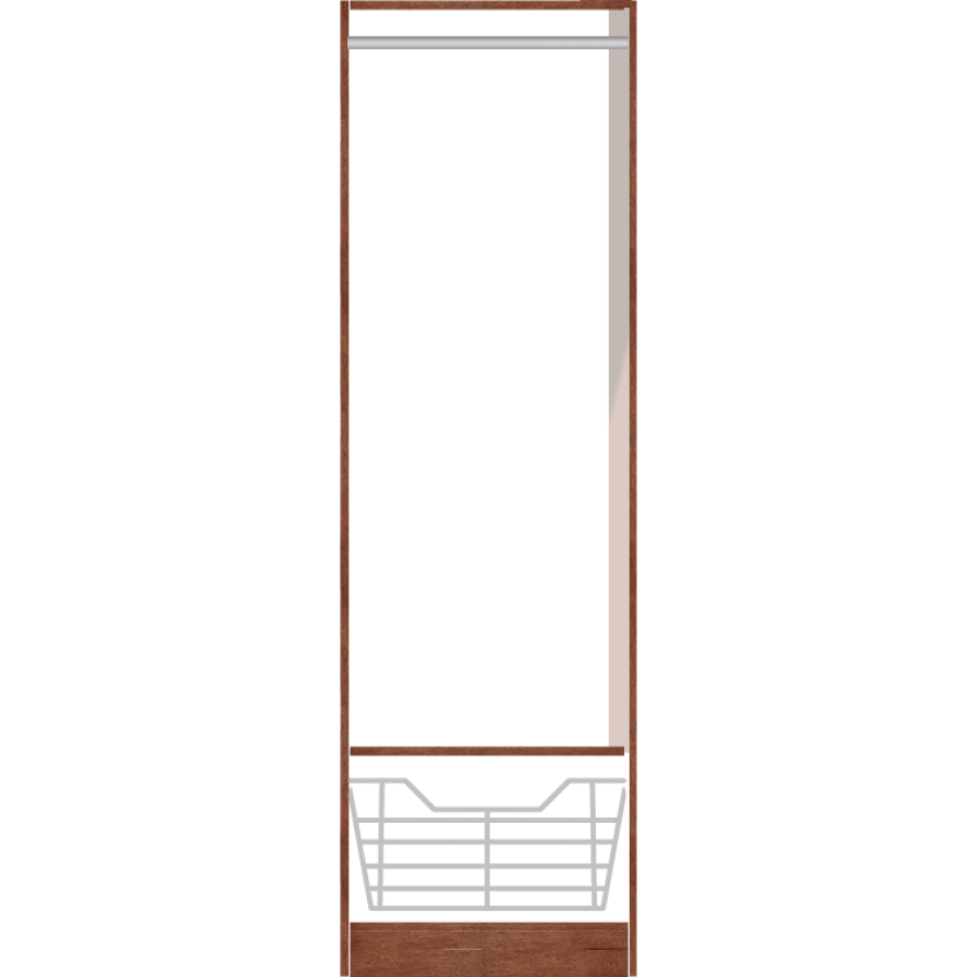 DIY Built in Closet - 1 Basket, Upper Hanger and 1 Shelf Unit