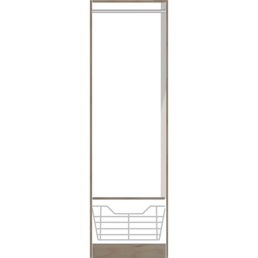 DIY Built in Closet - 1 Basket, Upper Hanger and 1 Shelf Unit